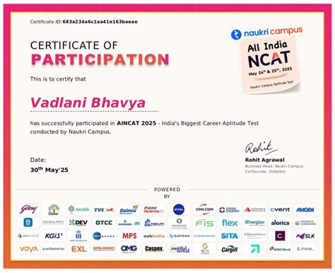 🌟 Took A Shot At The Naukri All India Ncat Exam 2025 Vadlani Bhavya