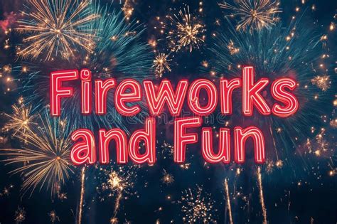 Vibrant Fireworks In A Night Sky With Bold Fireworks And Fun Text For
