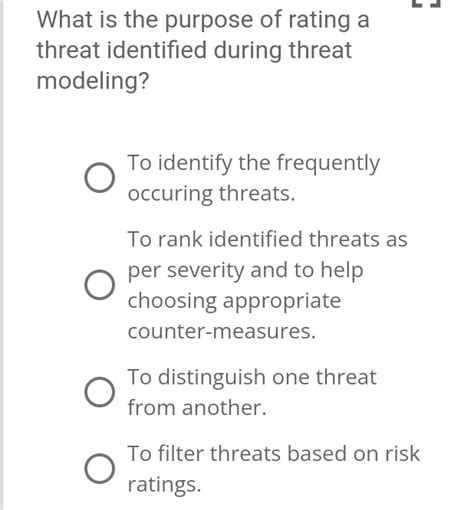 What Is The Purpose Of Rating A Threat Studyx