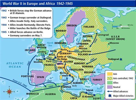 World War 2 Europe Map 1942 1945