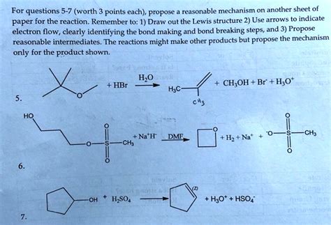 SOLVED For Questions 5 7 Worth 3 Points Each Propose Reasonable