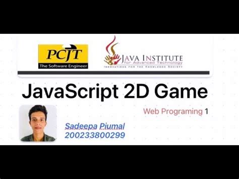 Creating A Game Using Java Script D Game Java Institute YouTube