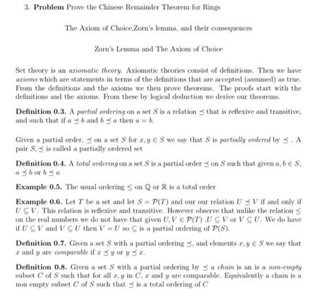 Solved 3 Problem Prove The Chinese Remainder Theorem For