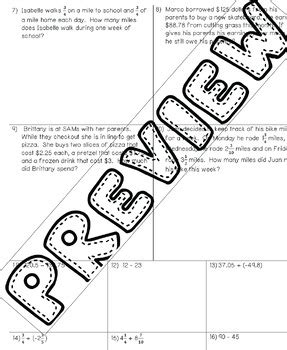Adding Subtracting Rational Numbers Practice By Llama Learning Math