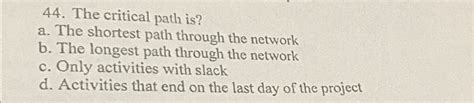 solved the critical path isa ﻿the shortest path through
