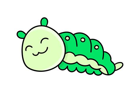 Green Leaf Caterpillar Graphic By DigiArd Creative Fabrica
