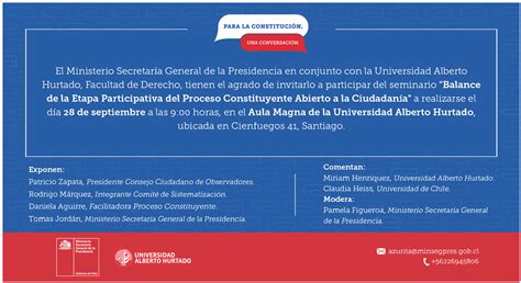 Seminario Balance De La Etapa Participativa Del Proceso Constituyente