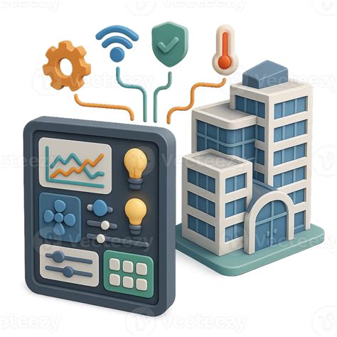 3d Illustration Of Building Automation System With Control Panel
