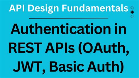 Authentication In Rest Apis Oauth Jwt Basic Auth Api Design Fundamentals Youtube