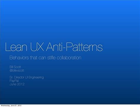 Lean Ux Anti Patterns R Software Design
