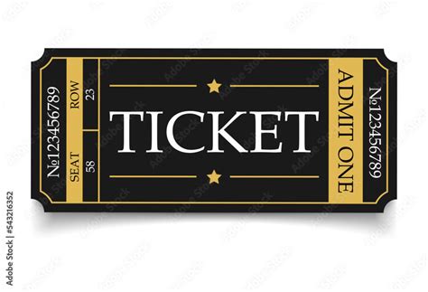 Vector Ticket Isolated Isolated On White Background Cinema Theater