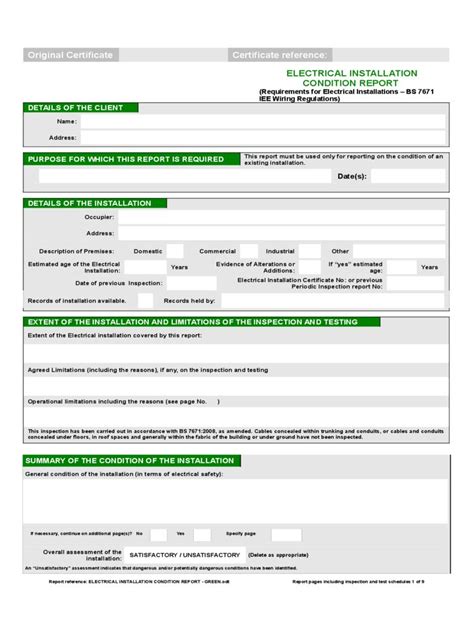 Electrical Installation Test Certificate Template Toptemplate My Id