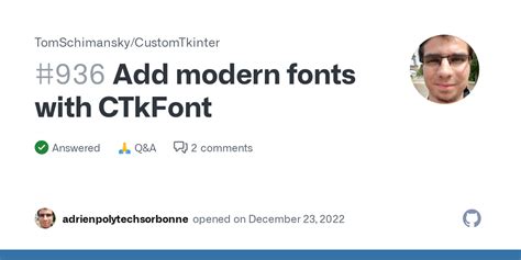 Add Modern Fonts With Ctkfont · Tomschimansky Customtkinter