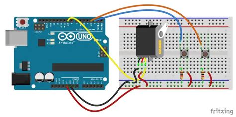 Servo Control By Push Button Switch Arduino