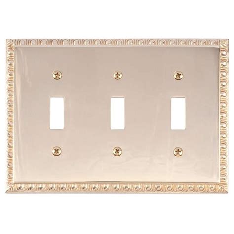 Brass Accents M05 S7550 605 Egg And Dart Triple Switch Polished Brass