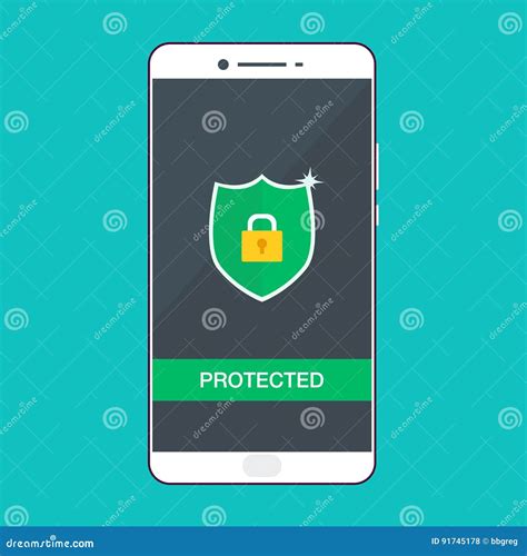 Mobile Security Protection Vector Illustration Security Smartphone App