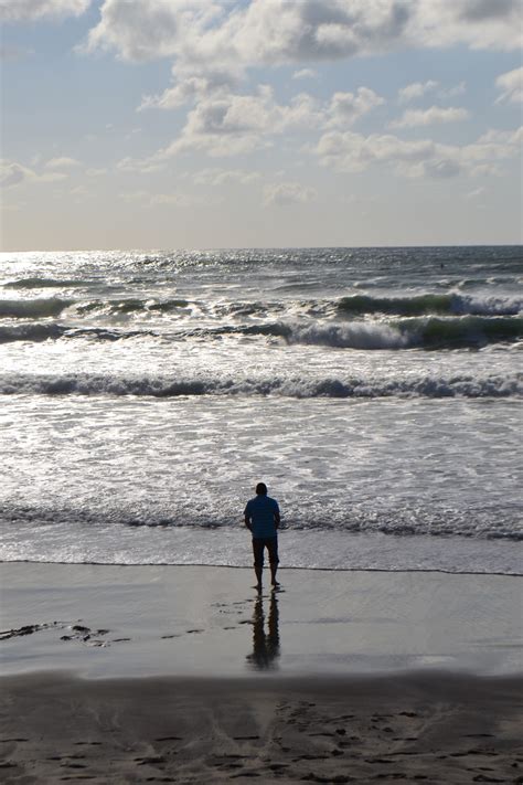 Free Images Man Beach Sea Coast Sand Ocean Horizon Cloud Sun