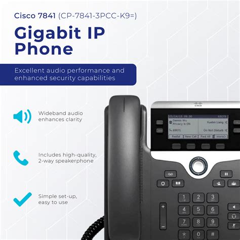 Cisco 7841 Gigabit Ip Phone Cp 7841 3pcc K9 Easy Integration