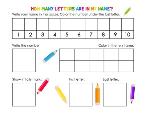 How Many Letters In My Name Worksheet By Brianna Henry Tpt