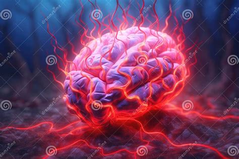 3d Render Of Brain With Glowing Neural Connections Stock Illustration Illustration Of Science