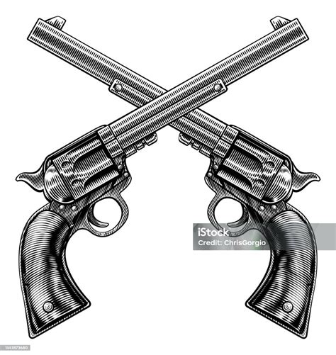 Crossed Pistols Drawing