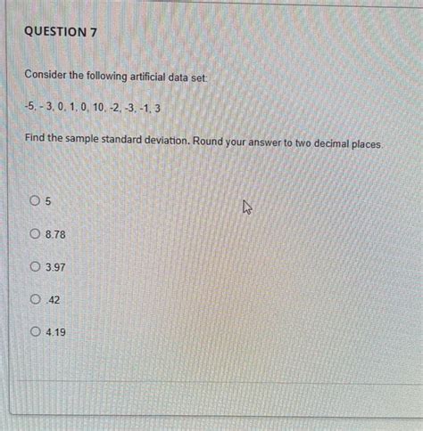 Solved Consider The Following Artificial Data Set