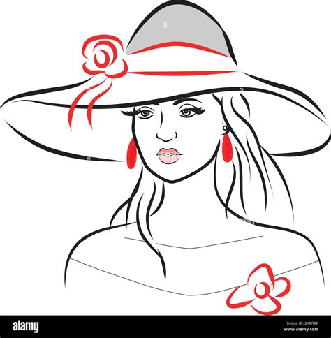 Lady With Hat Stock Vector Images Alamy