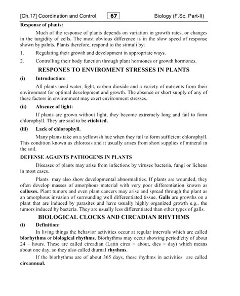 Solution Class 12th Biology Chapter Coordination And Control Complete
