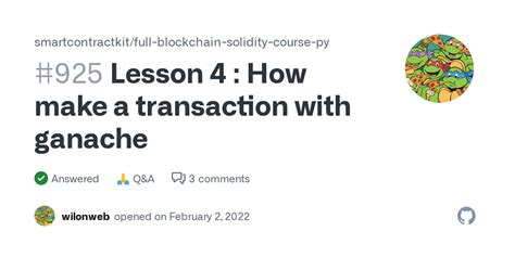 Lesson 4 How Make A Transaction With Ganache · Smartcontractkit Full