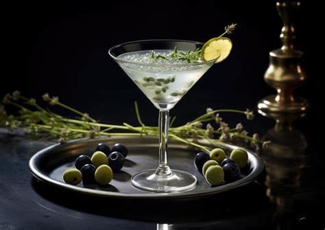 Premium Ai Image A Vesper Martini Cocktail Served With A Side Of