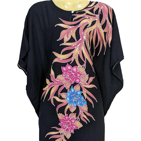 Kaftan Baju Kelawar Baju Tidur Cotton Corak Batik Mutiara Mas