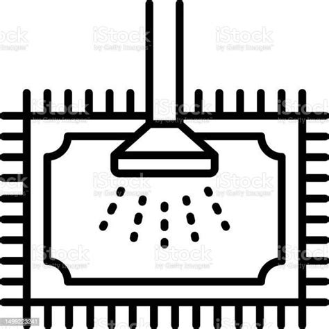 แนวคิดการซักพรมหรือเสื่อ การออกแบบไอคอนเวกเตอร์การทําความสะอาดเบาะลึก สัญลักษณ์การดูแล ภาพประกอบ