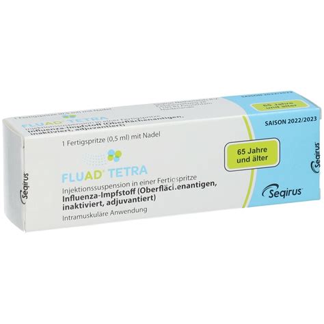 FLUAD Tetra 2022 2023 Inj Susp F Spr m Kanüle 0 5 ml mit dem E Rezept