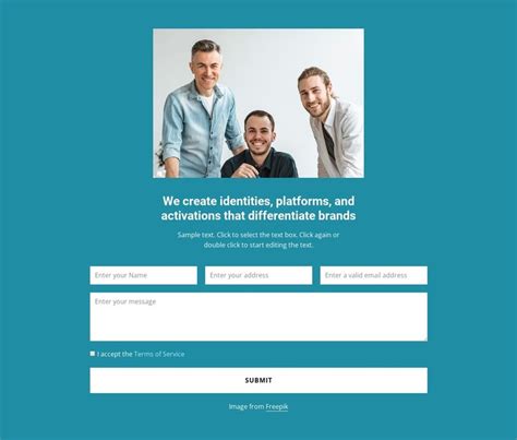 contact us block with image css template by nicepage