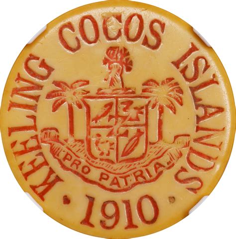1913年基林科科斯群岛10 分KEELING COCOS ISLANDS 10 Cents 1913 NGC EF 40
