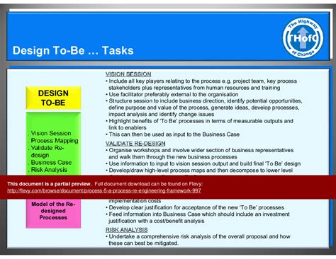 Process 5 A Process Re Engineering Framework Ppt Slide Deck