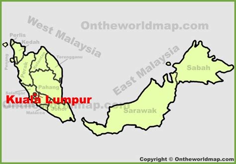 Kuala Lumpur Location On The Malaysia Map