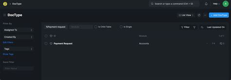 payment request not showing in erpnext version 14 accounting frappe