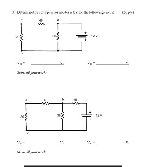 Solved Pts Determine The Voltage Across Nodes A C Chegg