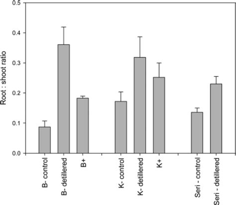 Root To Shoot Ratio At Anthesis For Three Sets Of Lines Including The