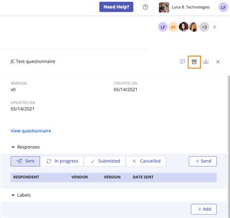 Archiving And Unarchiving A Questionnaire
