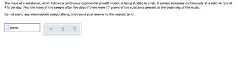 Solved The Mass Of A Substance Which Follows A Continuous