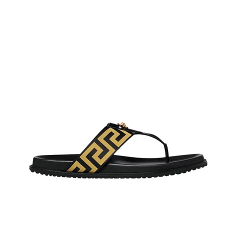 베르사체 메두사 그레카 샌들 블랙 골드 Versace Kream