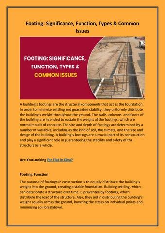 Footing Significance Function Types Common Issues By Yukta