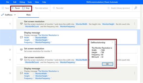 screen resolution in desktop flow using microsoft power automate