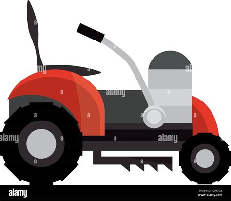 Grass Cut Machine Icon Isolated On White Background Vector Illustration