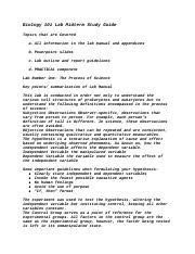 Biology 101 Lab Midterm Study Guide Docx Biology 101 Lab Midterm Study Guide Topics That Are