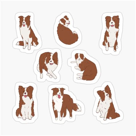 Cute Brown Border Collie Pack Sticker By Mayarart