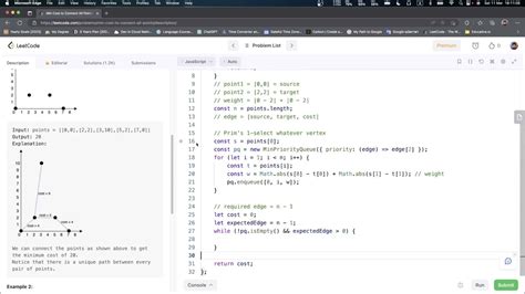 Lc In Js 1584 Min Cost To Connect All Points Prim Minimum Spanning