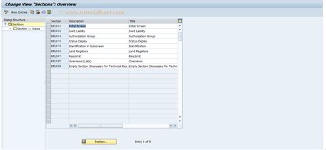 Relml50004 Sap Tcode L5 Sections Transaction Code